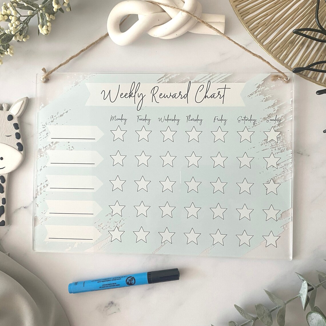 Children's Blue Wipe Clean Reward Chart Dry Wipe Reward - Etsy