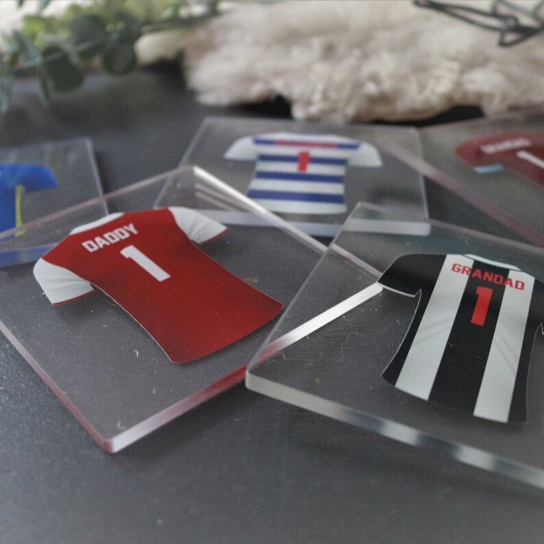 Personalised Football Shirt Coaster Father's Day - Etsy UK