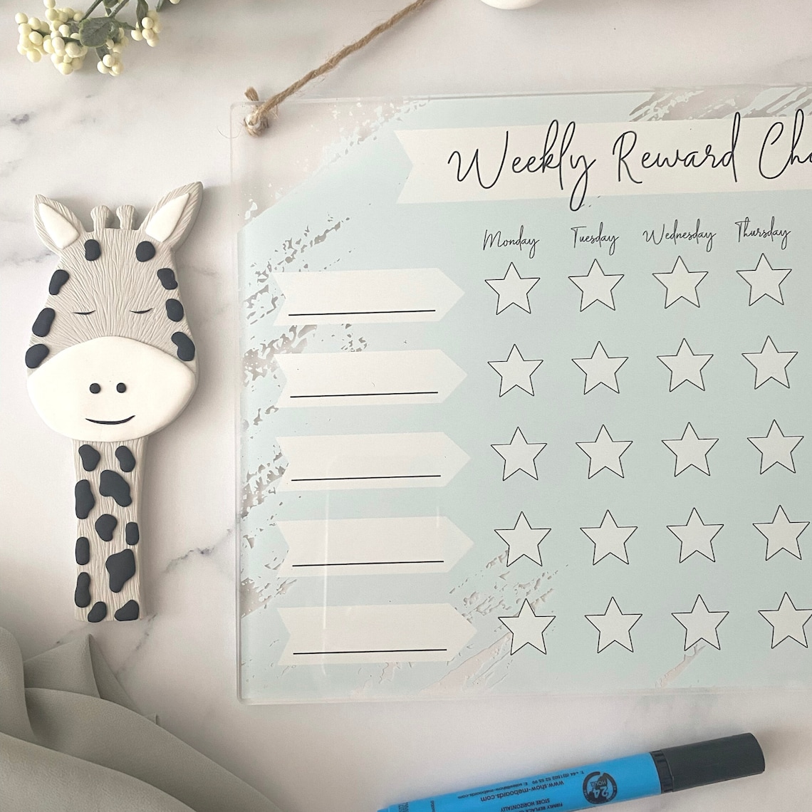 Children's Blue Wipe Clean Reward Chart Dry Wipe Reward - Etsy