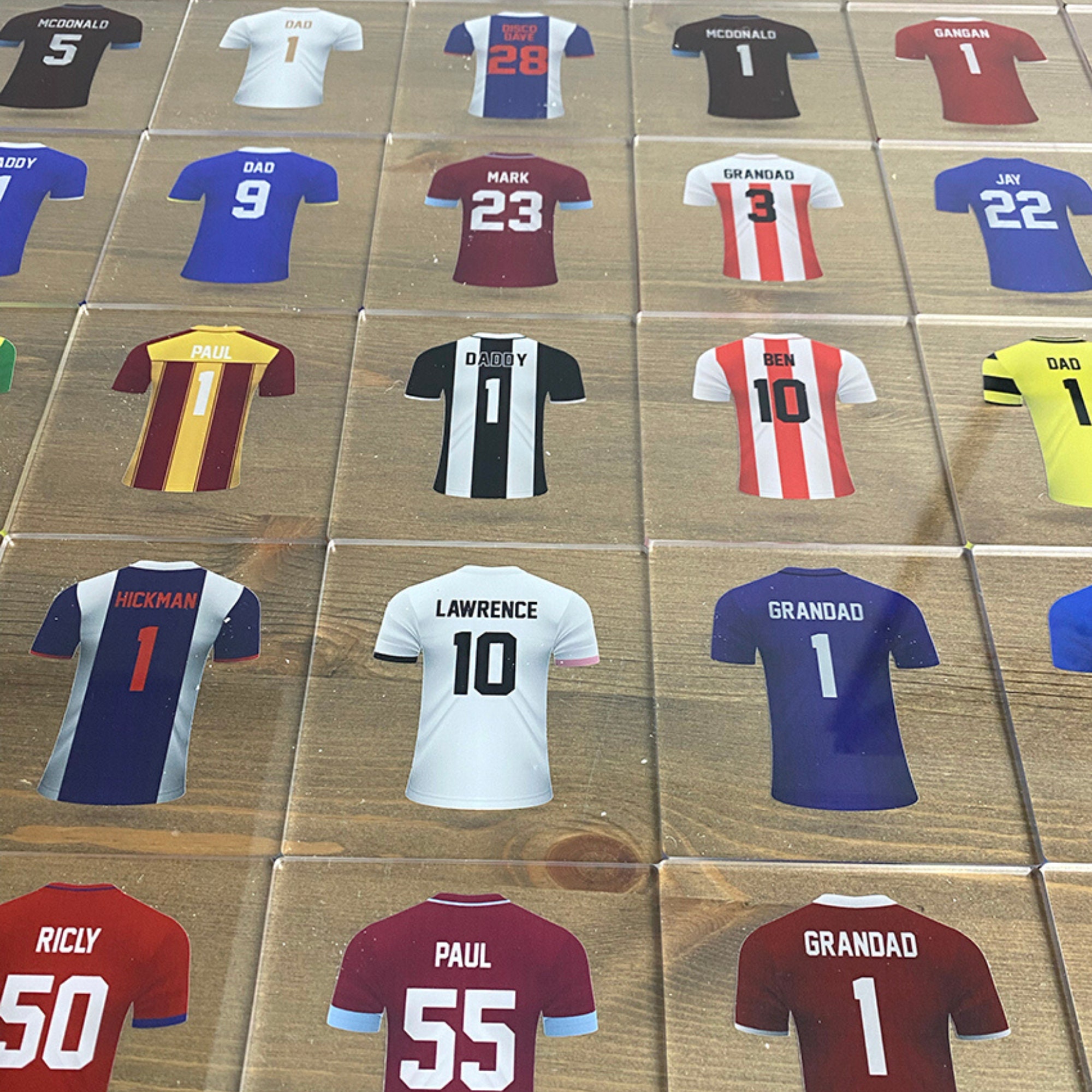 Personalised Football Shirt Coaster Father's Day - Etsy UK