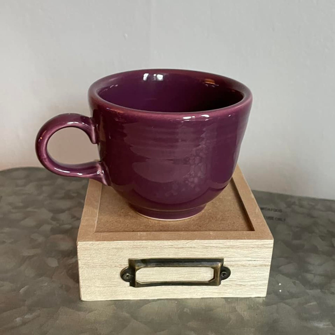 Two Vintage Fiestaware Tea Cups Turquoise and Heather Homer Laughlin ...