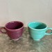 Two Vintage Fiestaware Tea Cups Turquoise and Heather Homer Laughlin ...