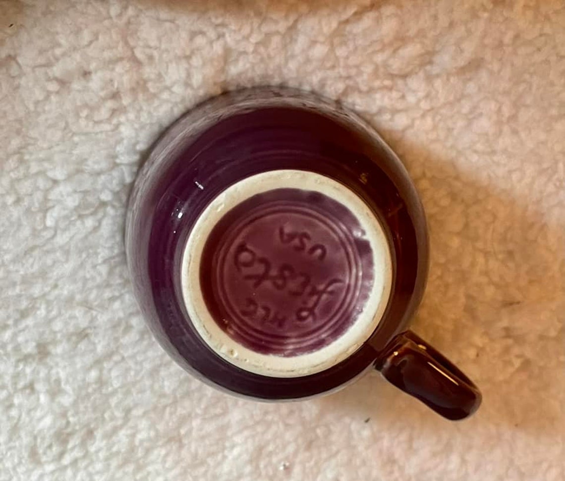 Two Vintage Fiestaware Tea Cups Turquoise and Heather Homer Laughlin ...