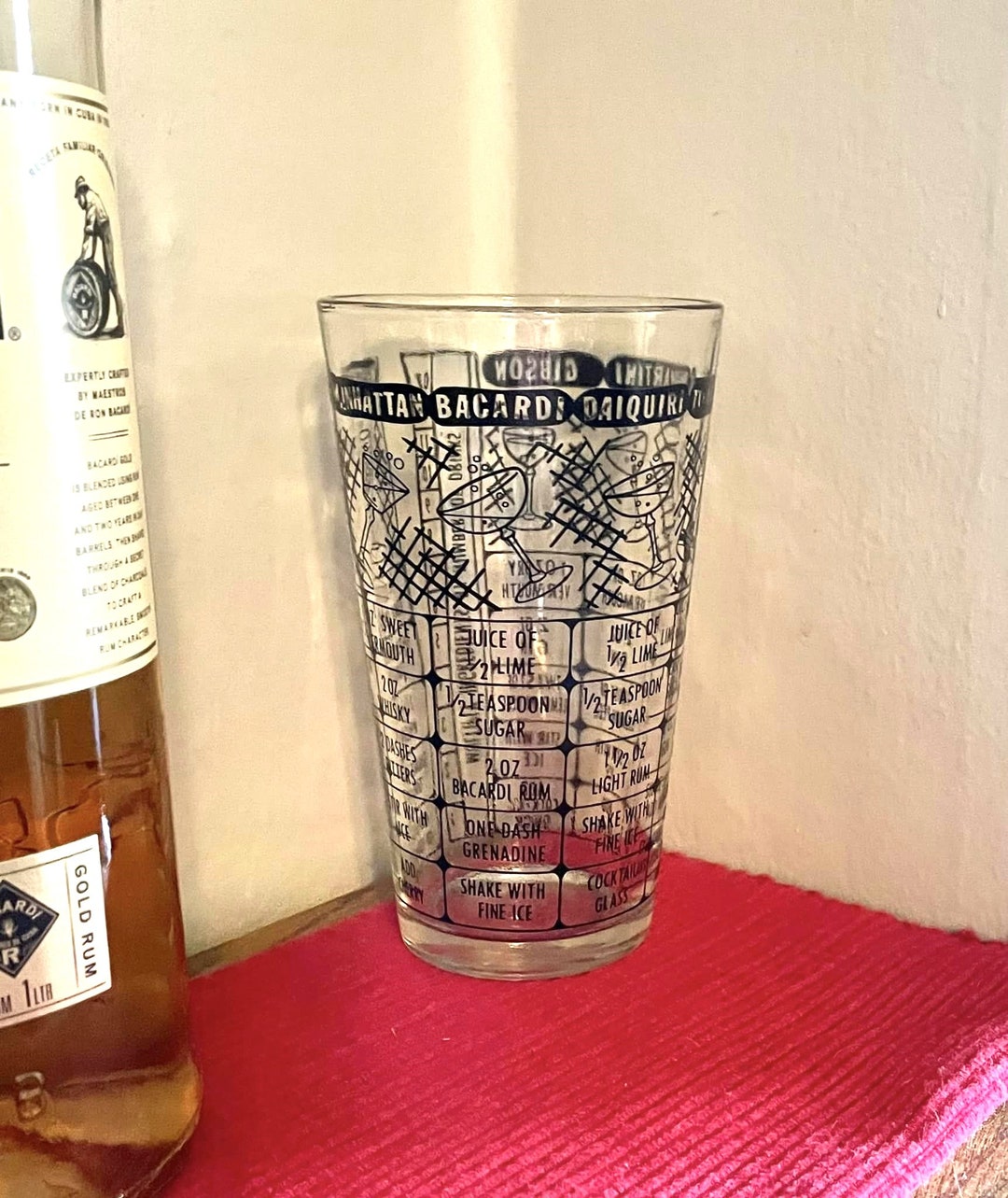 Vintage Federal Glass Alcohol Measure Glass Cocktails and Barware Bar ...