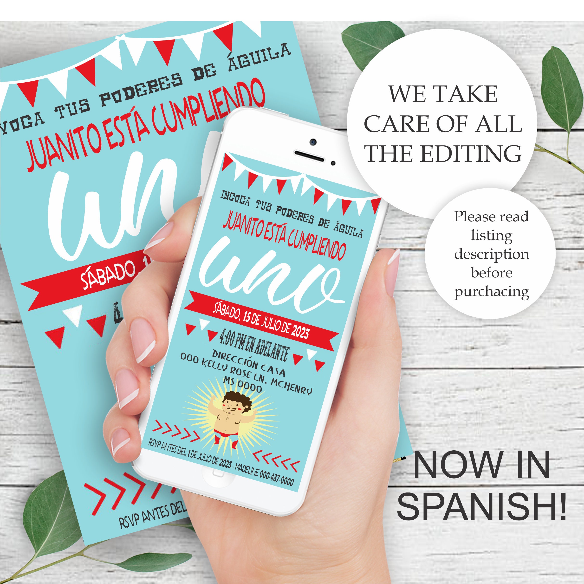 Spanish Macho Man Birthday Invitation | Nacho Libre Invitation | Strong ...