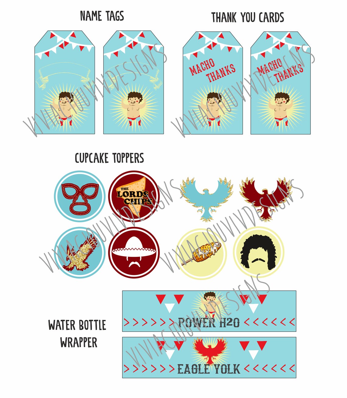 Macho Man Birthday Printables | Nacho Libre Invitation | Strong Man ...