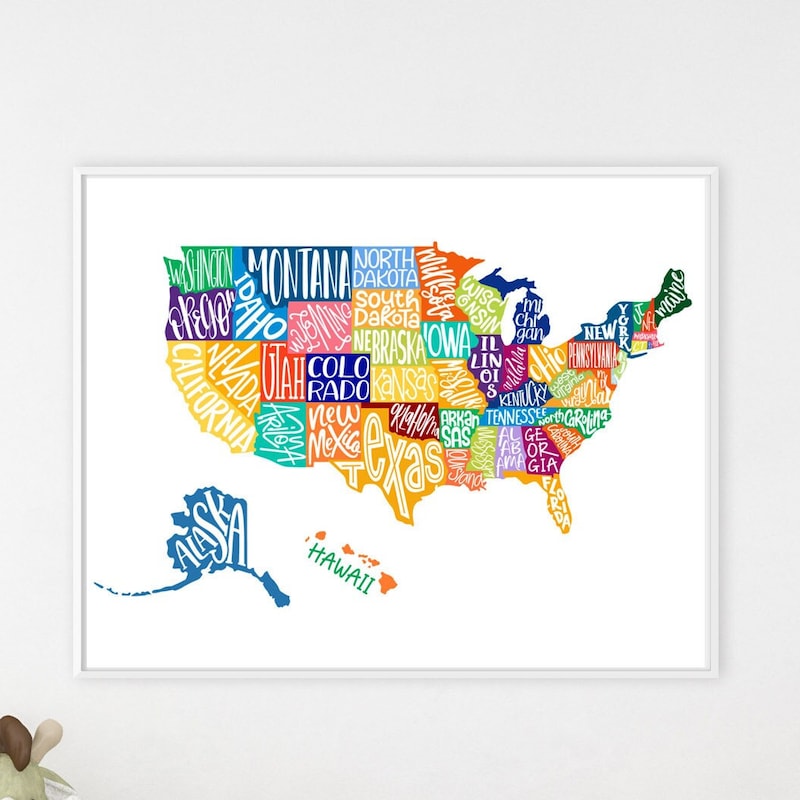 Colorful Map - Etsy
