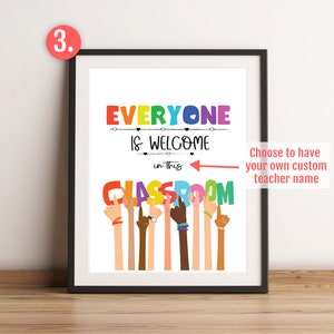Inclusive Classroom Posters, Diversity Prints, Everyone Belongs ...