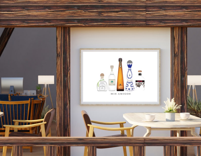 Tequila Art Print Tequila Liquors Wall Art Mis Amigos Poster - Etsy