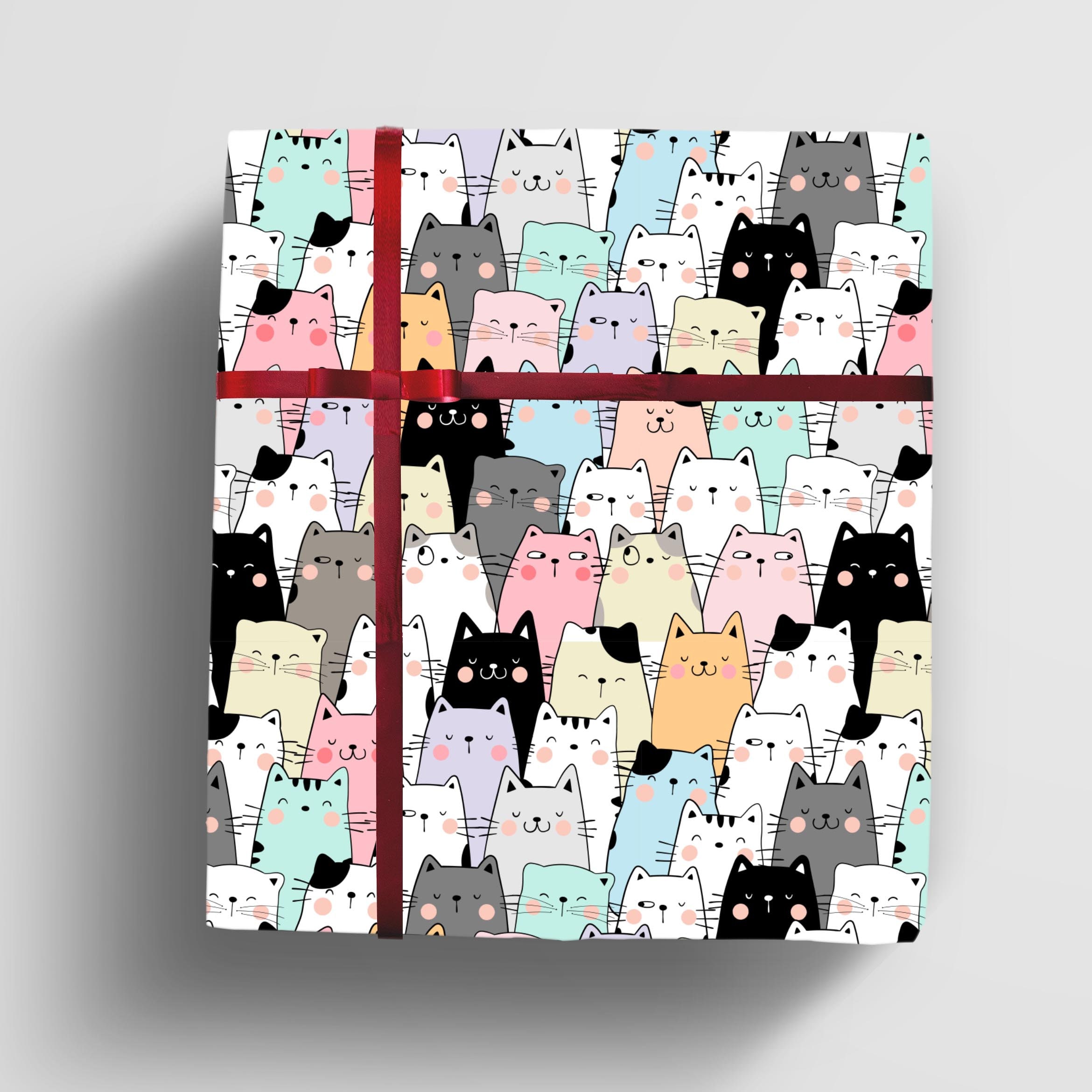 Cats Gift Wrap Cat Wrapping Paper Rolls Kitty Cat Wrap Paper Gift for ...