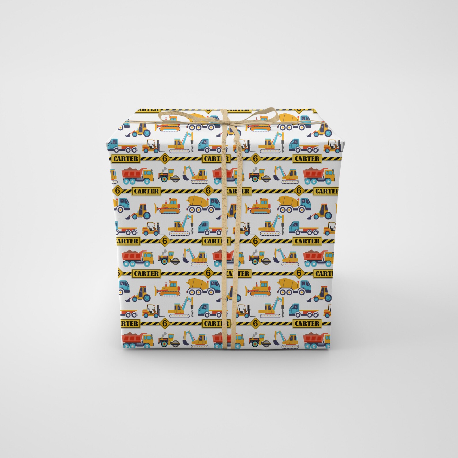 Construction Birthday Party Gift Wrap Custom Wrapping Paper - Etsy