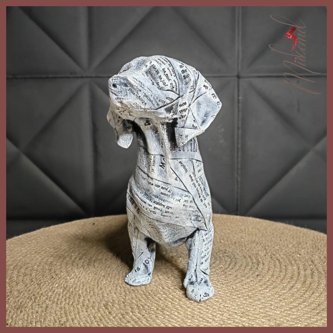Handmade Newspaper Dog Sculpture: Polyester Animal Bust (15.75 Inch) - Etsy