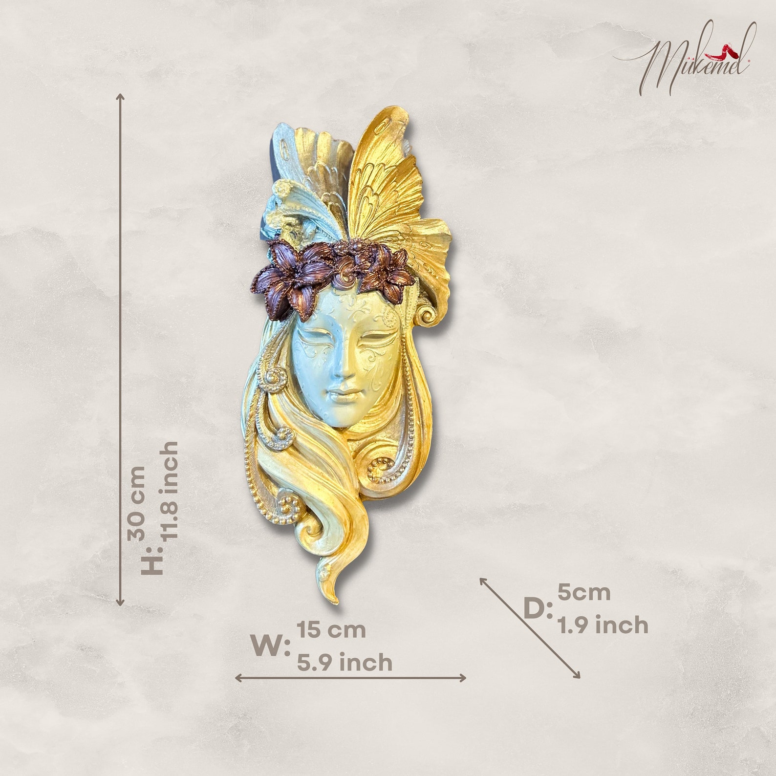 Venetian Mask 12 In, Triple Wall Decoration, Masquerade Vibes, Macro ...