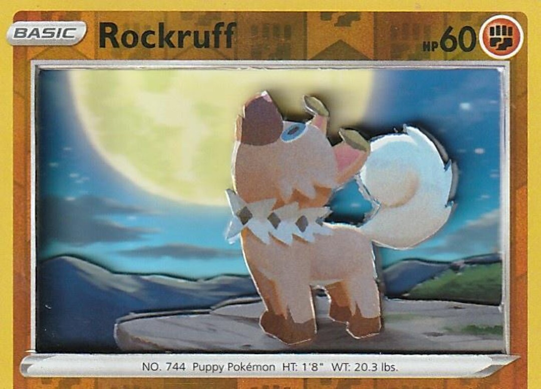 Shadow Box Pokémon Card: Rockruff - Etsy
