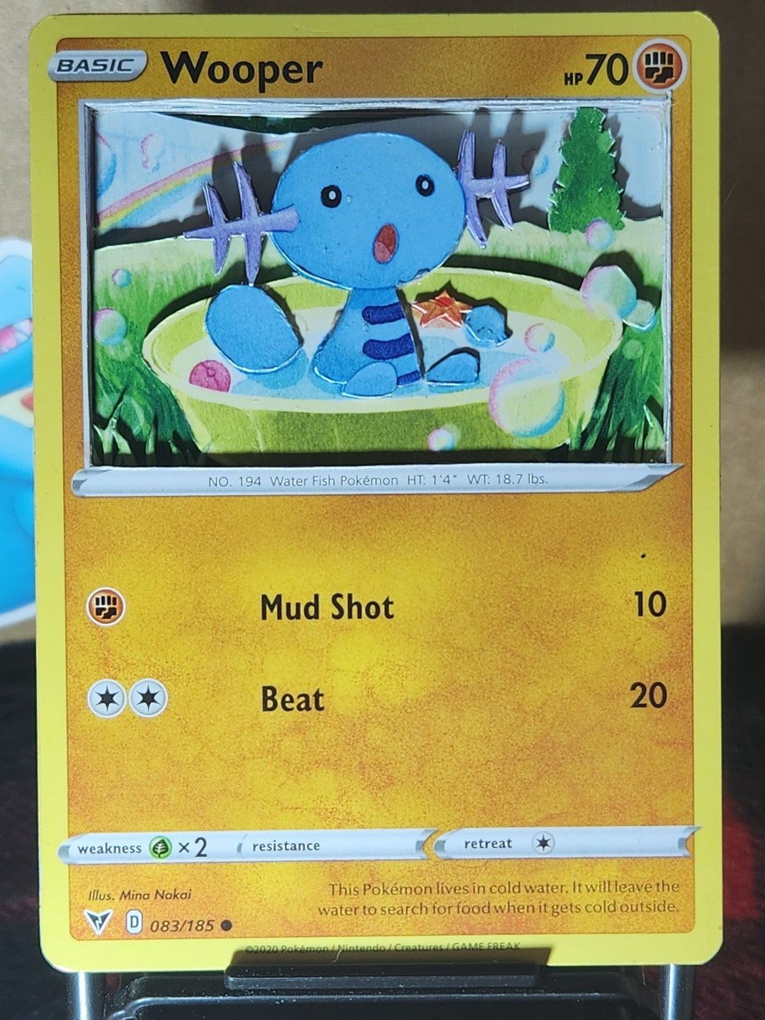 Shadow Box Pokémon Card: Wooper - Etsy