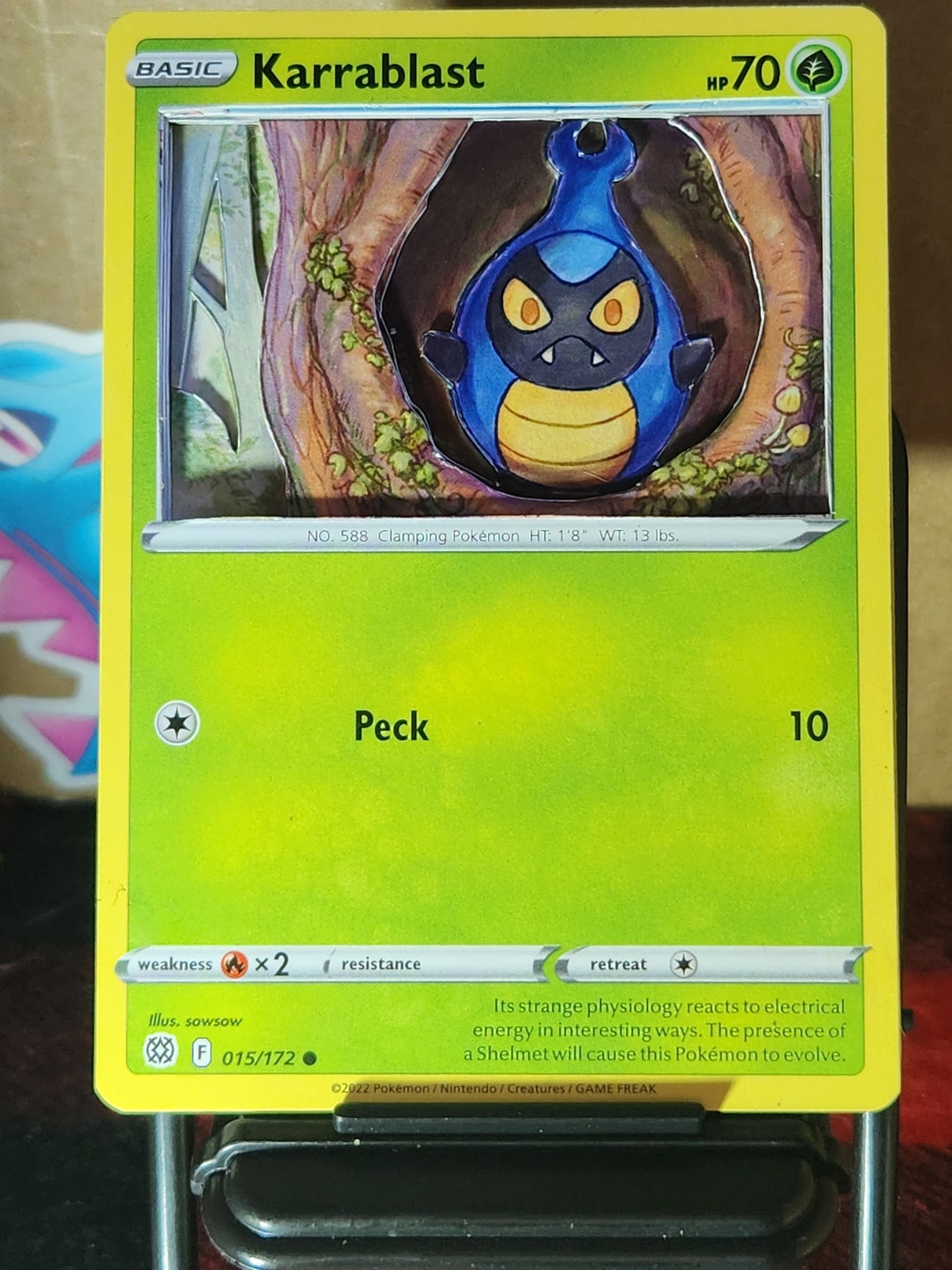 Shadow Box Pokémon Card: Karrablast - Etsy