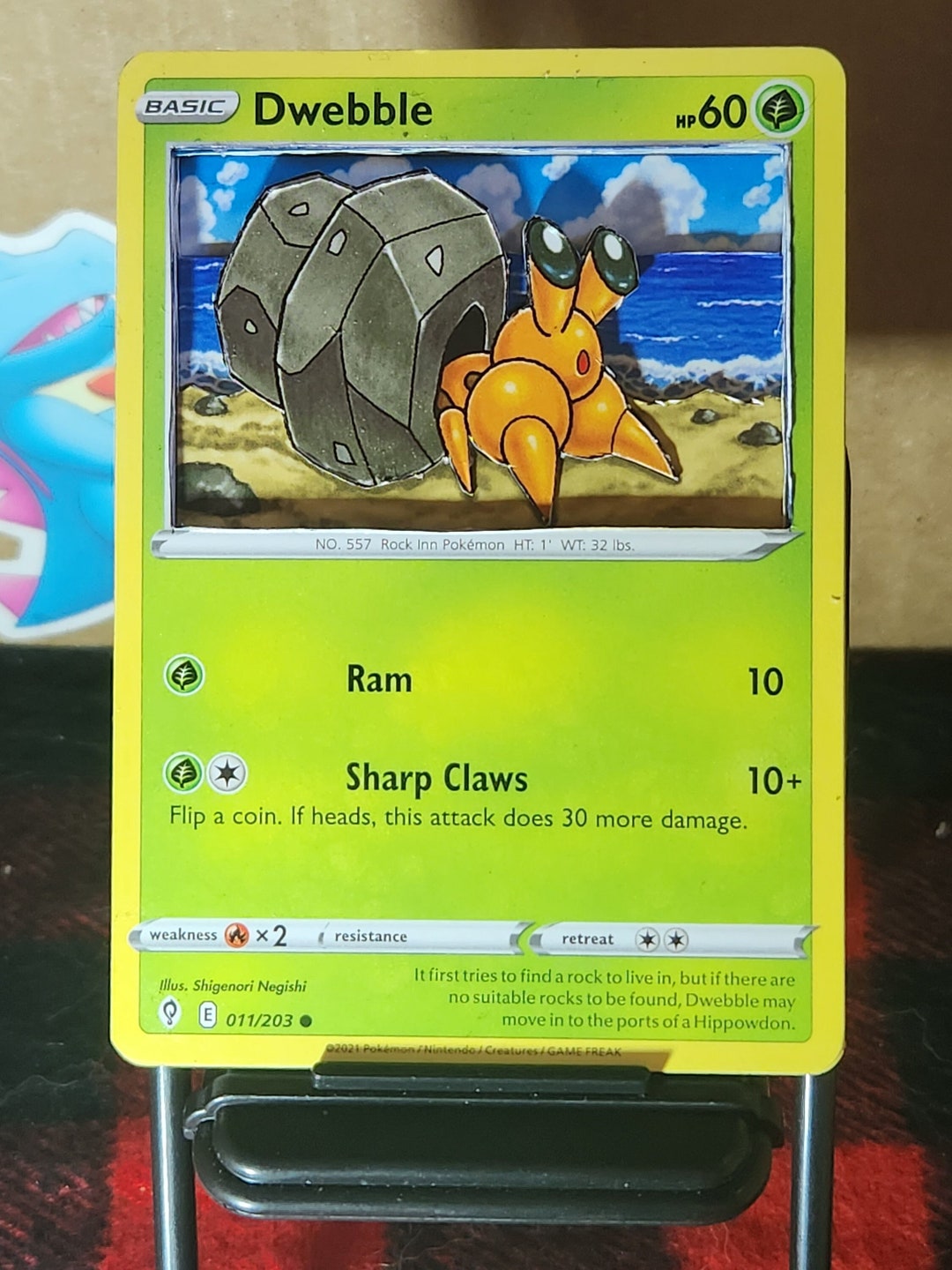 Shadow Box Pokémon Card: Dwebble - Etsy