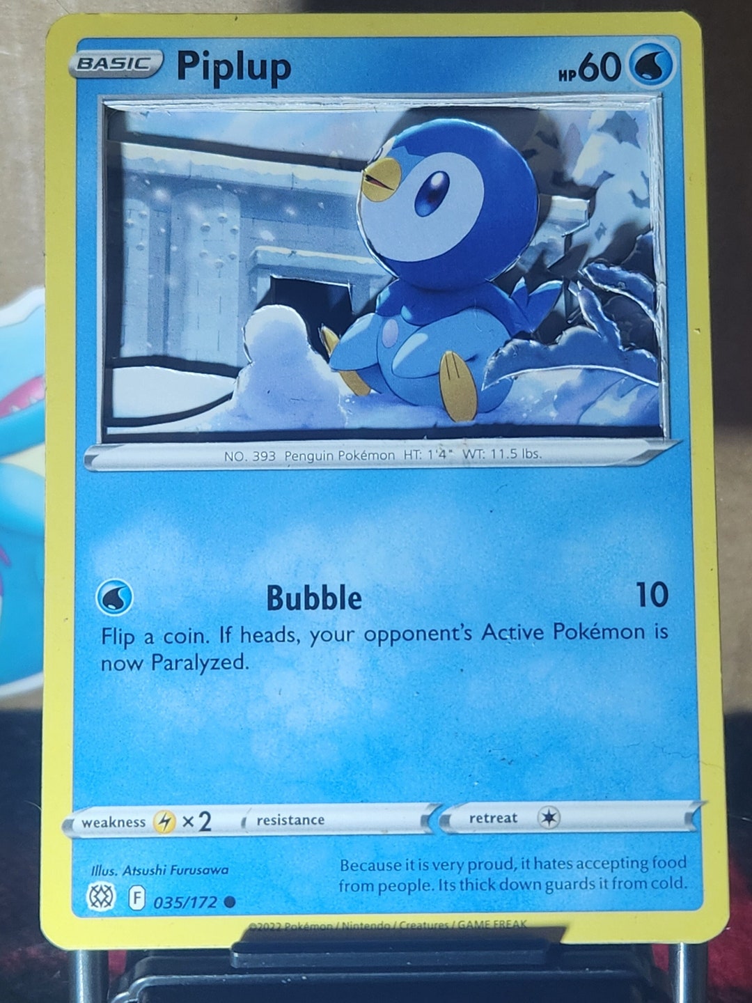 Shadow Box Pokémon Card: Piplup - Etsy