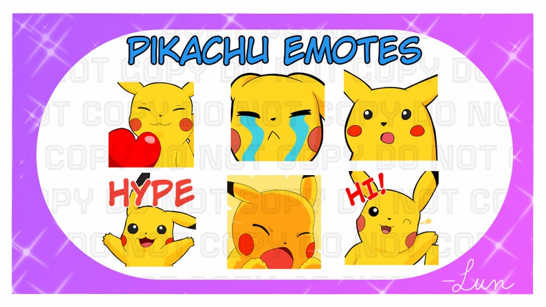 Pikachu Emotes - Etsy