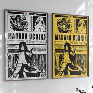 Naruto Madara Uchiha Poster - Anime Room Art - Naruto Anime Poster ...