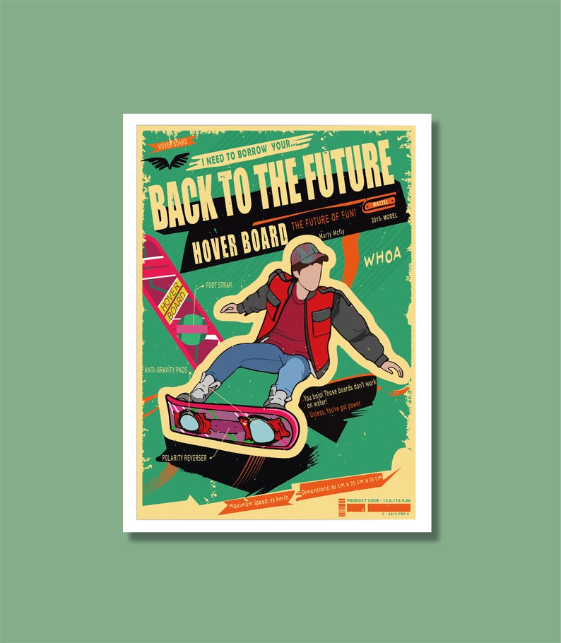 Back to the Future Hoverboard Poster, Back to the Future Poster ...