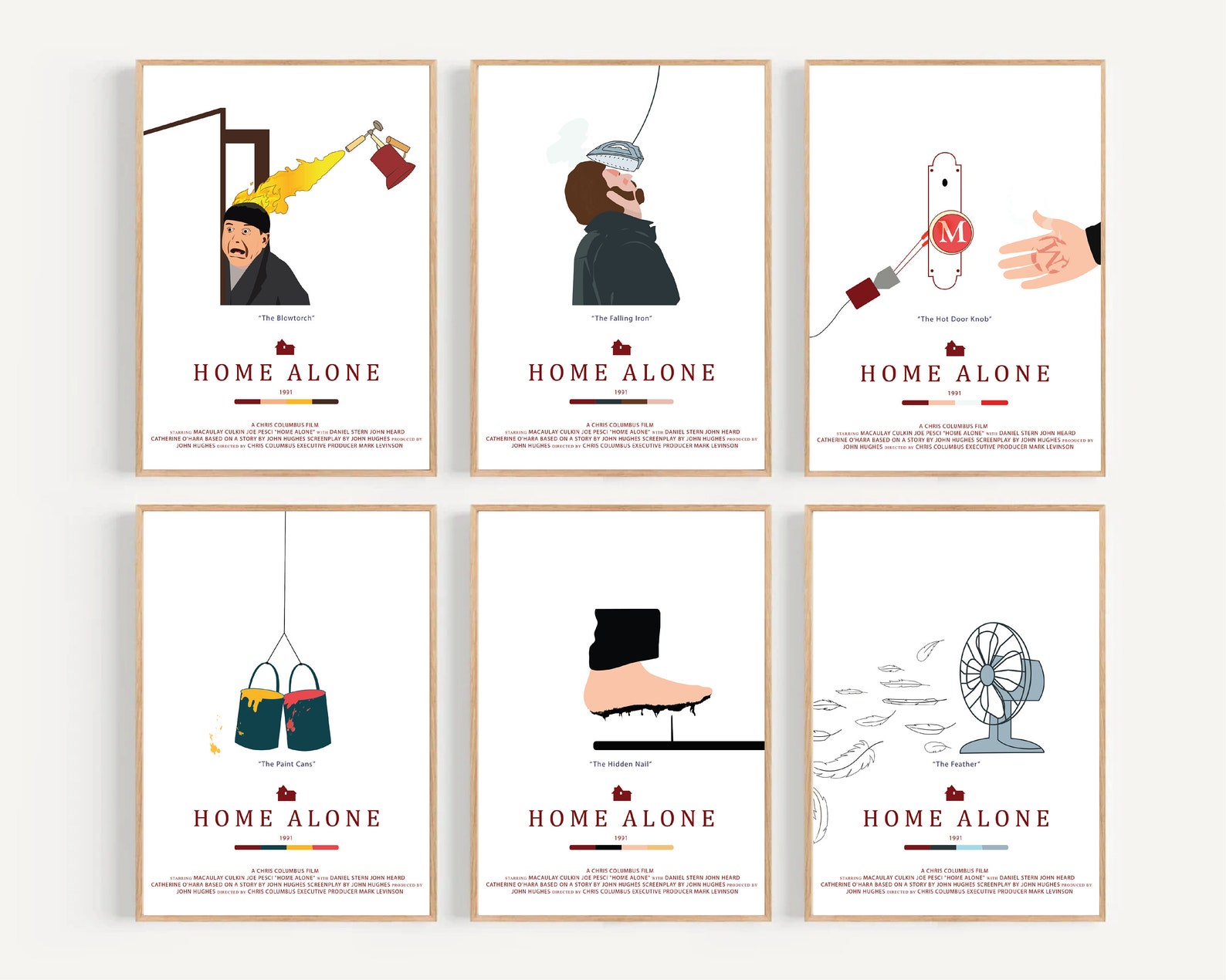 Home Alone Minimalist Poster Set, Kevins Home Alone Traps, Home Alone ...