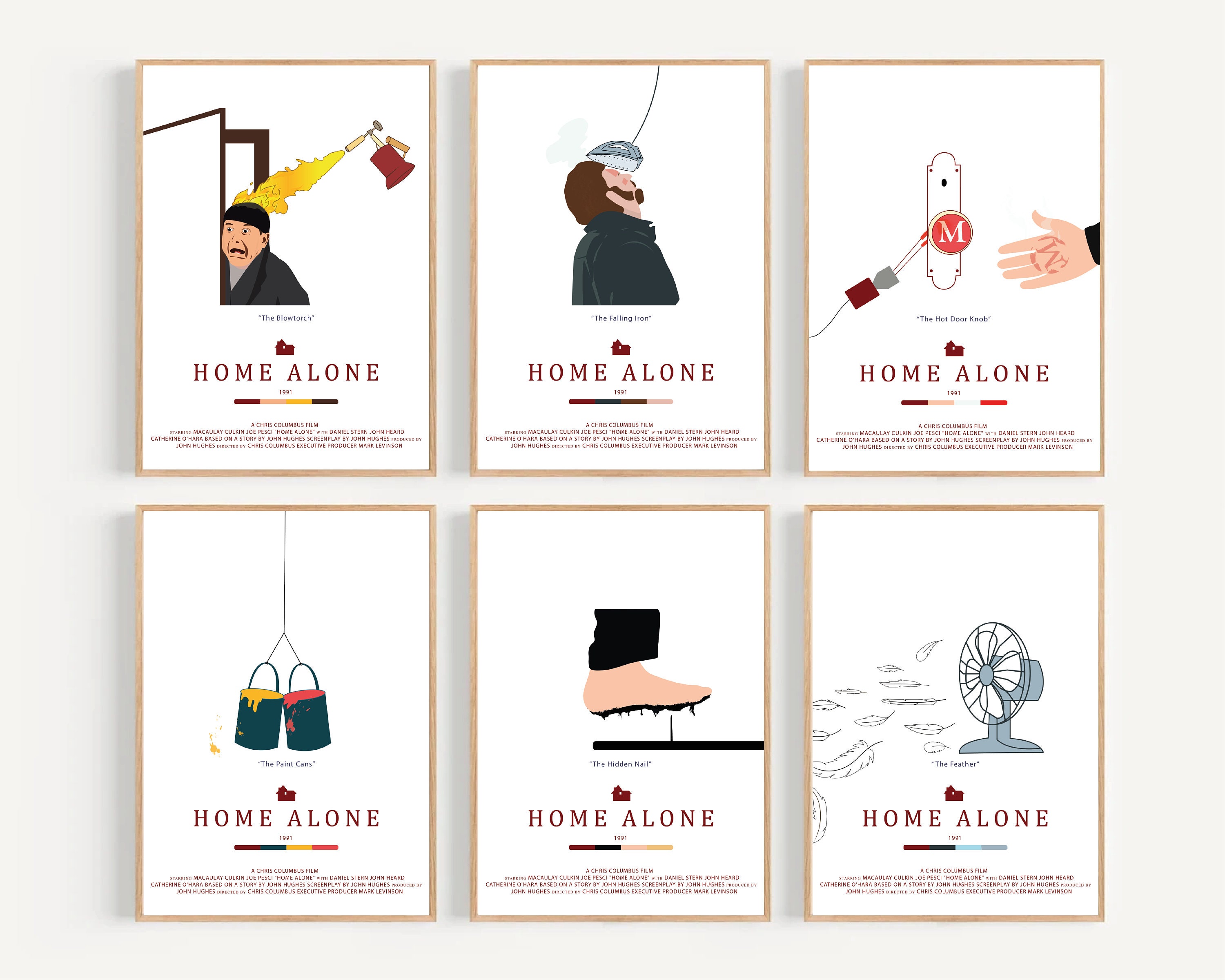 Home Alone Minimalist Poster Set, Kevins Home Alone Traps, Home Alone ...