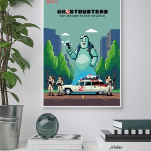 Ghostbusters Pixel Art Poster Set, Ghostbusters Poster, Ghostbusters ...