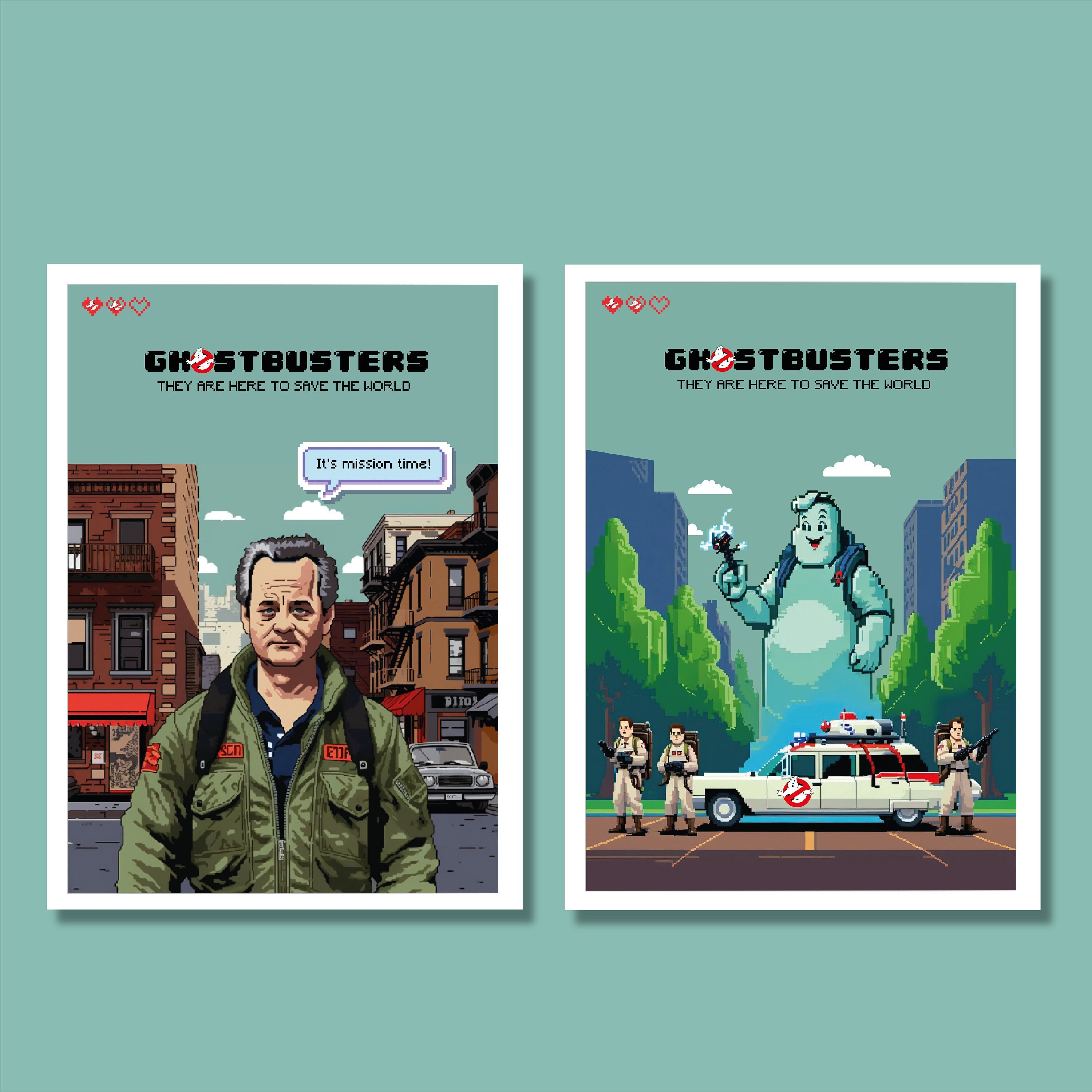Ghostbusters Pixel Art Poster Set, Ghostbusters Poster, Ghostbusters ...