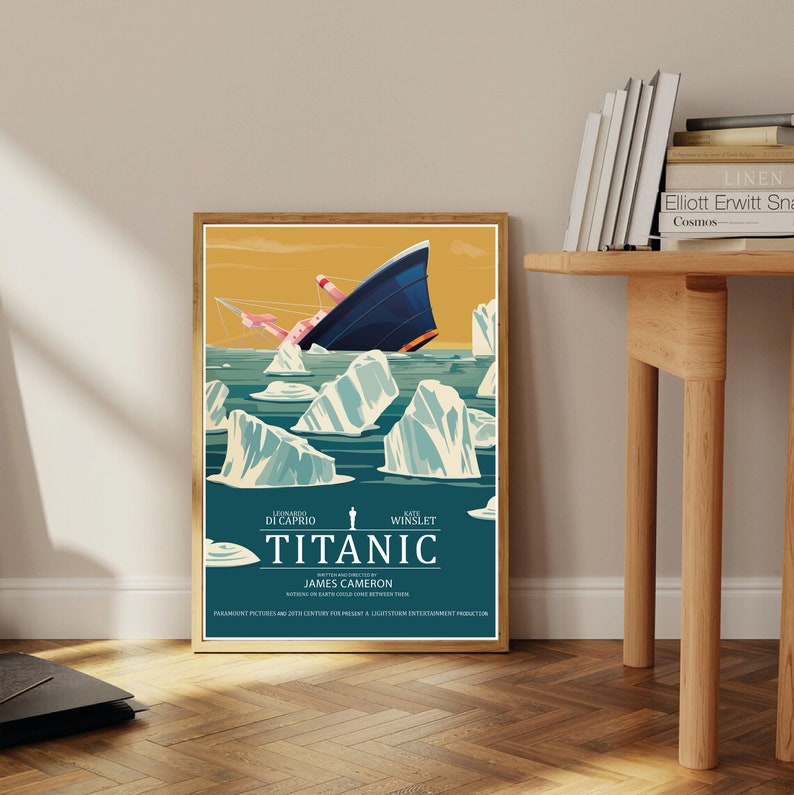 Titanic Poster, Titanic Movie Print, Titanic Illustration Poster, Movie ...