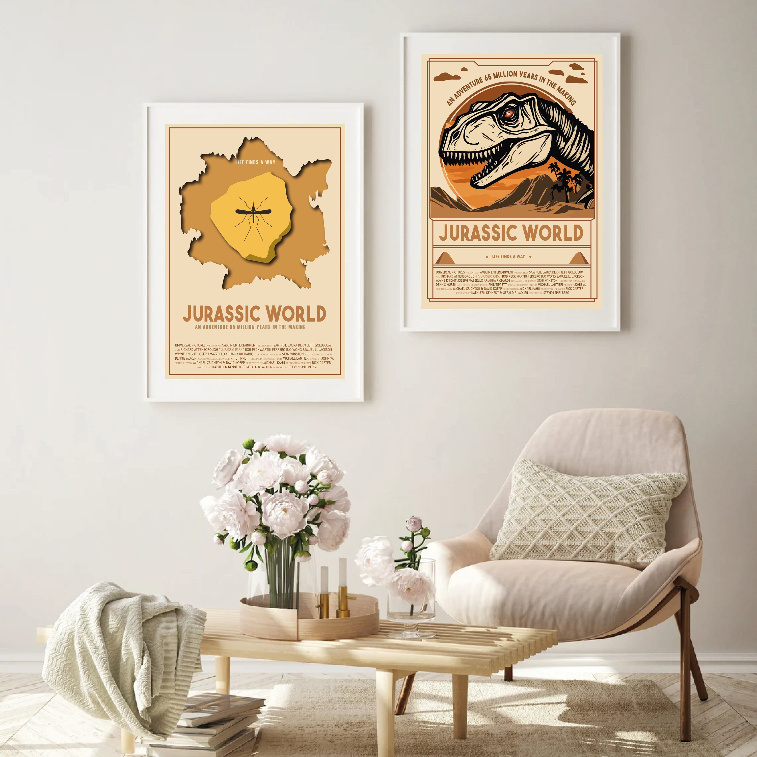 Set of 2 Jurassic Park Poster Jurassic Park Print Universal Studios ...