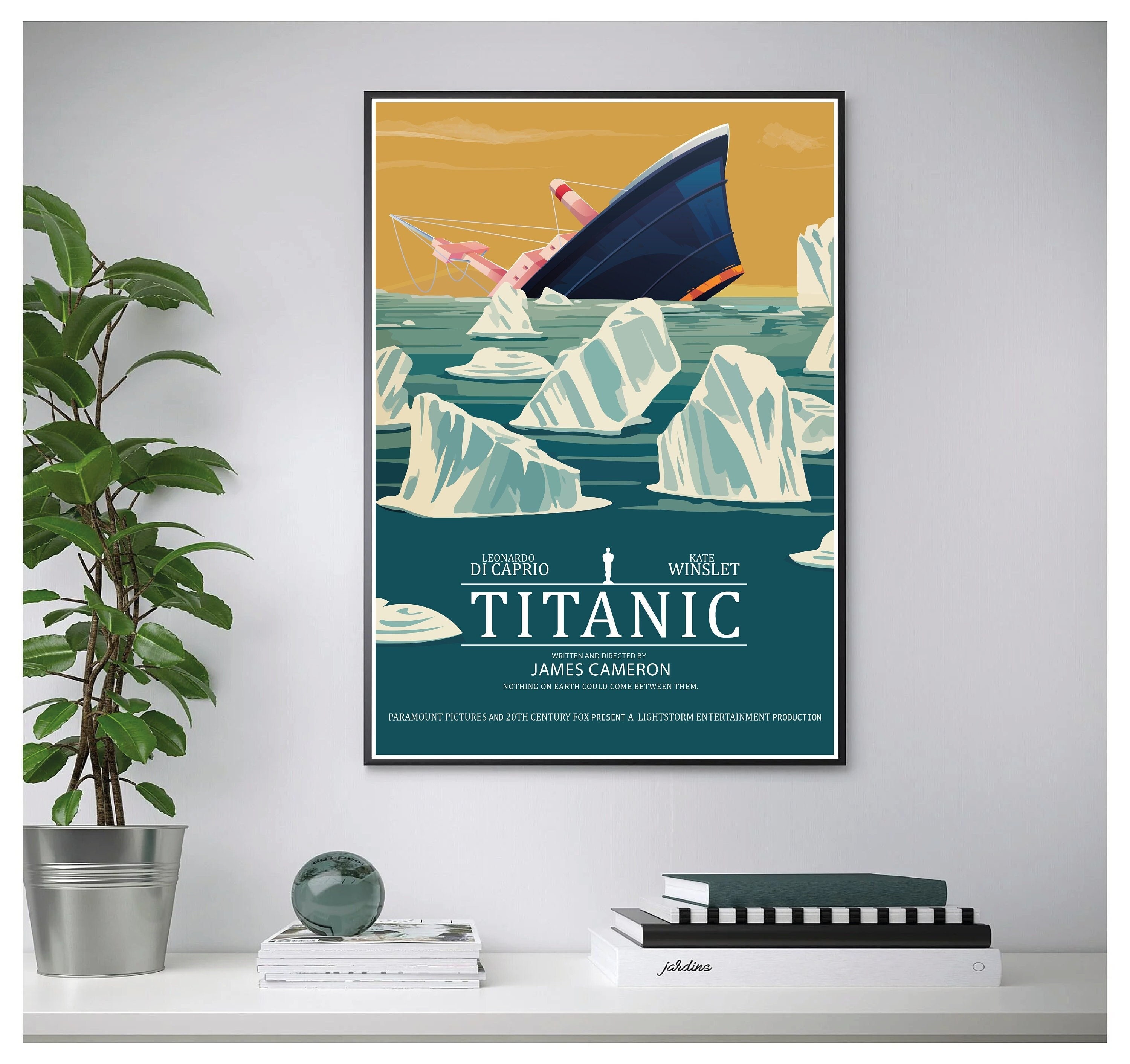 Titanic Poster, Titanic Movie Print, Titanic Illustration Poster, Movie ...