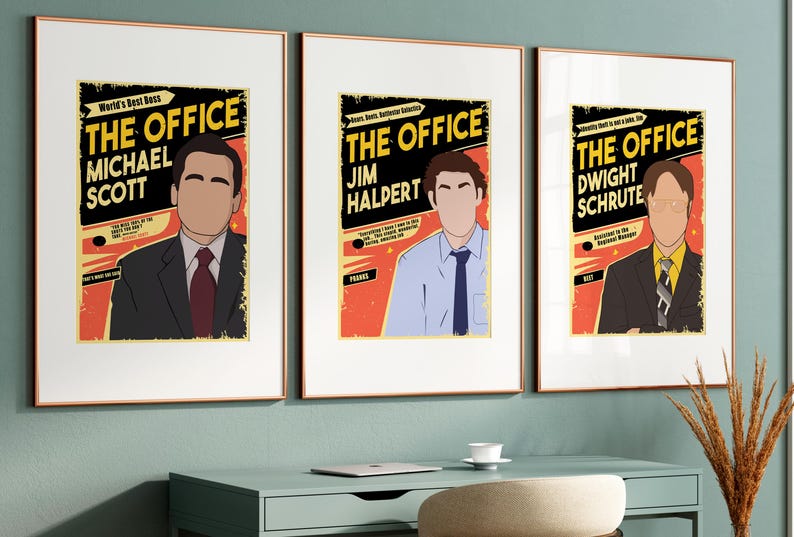 The Office Poster Set, Vintage the Office Print, Jim Halpert Michael ...