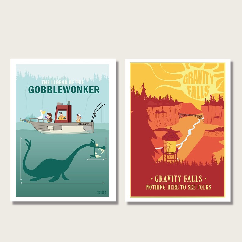 Set of 2 Gravity Falls Poster Gravity Falls Gravity Falls Poster ...
