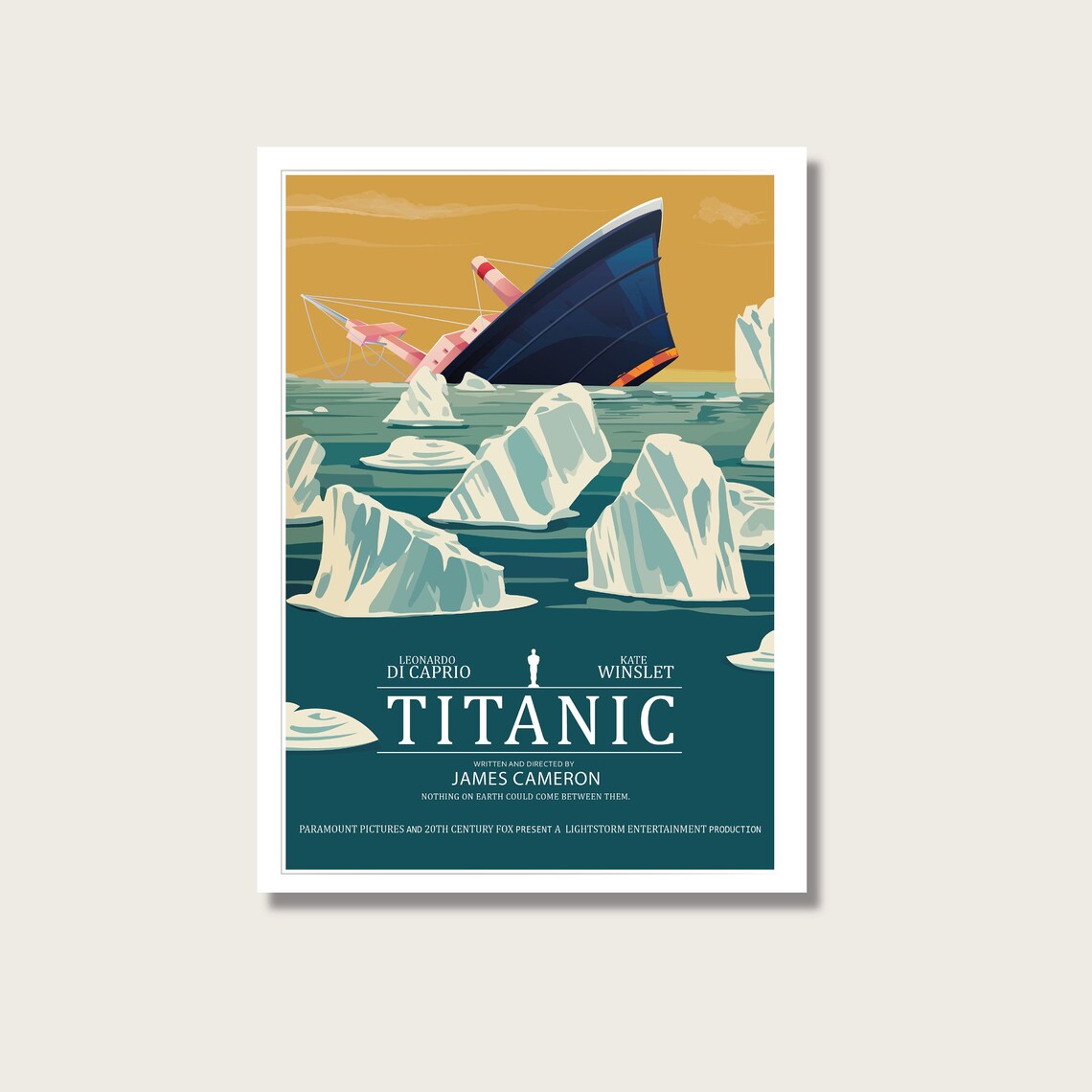 Titanic Poster, Titanic Movie Print, Titanic Illustration Poster, Movie ...