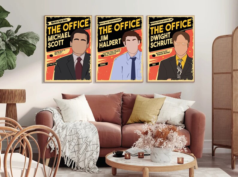 The Office Poster Set, Vintage the Office Print, Jim Halpert Michael ...