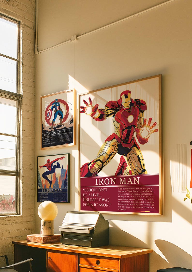 Superhero Poster Set, Marvel Universe Poster Set, Marvel, Marvel ...