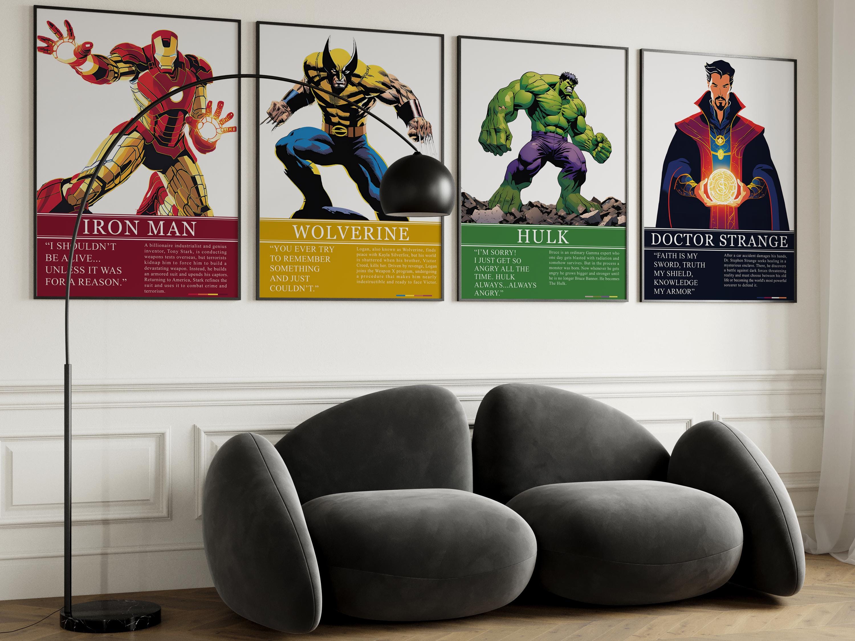 Superhero Poster Set, Marvel Universe Poster Set, Marvel, Marvel ...