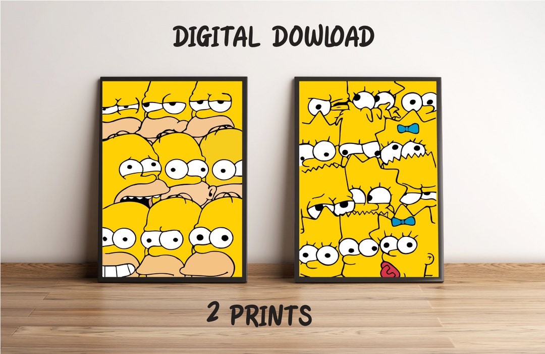The Simpsons the Simpsons Poster Homer Simpson Bart - Etsy