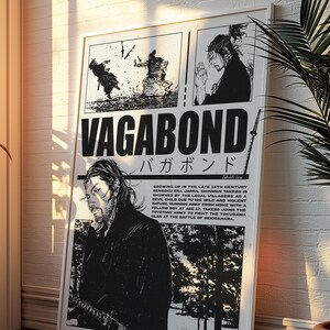 Vagabond Poster - Miyamoto Musashi Manga - Japanese Manga Print - Manga ...