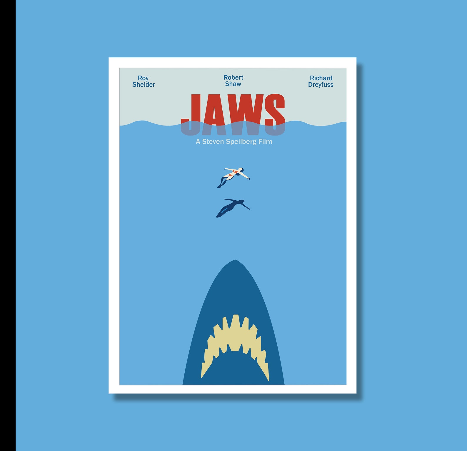 Jaws Poster Jaws Movie Print Jaws Movie Poster Shark Steven Spielberg ...
