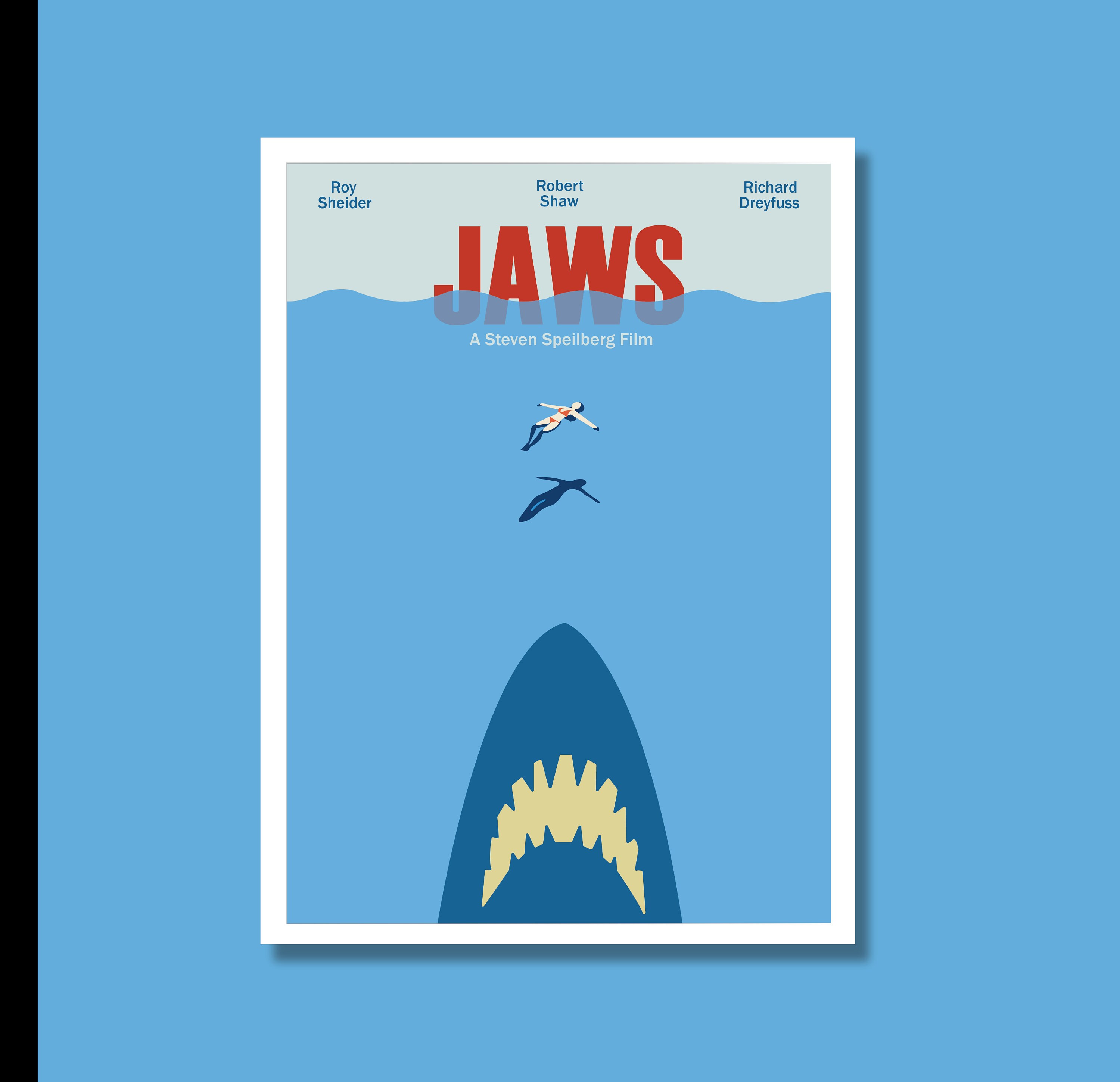 Jaws Poster Jaws Movie Print Jaws Movie Poster Shark Steven Spielberg ...