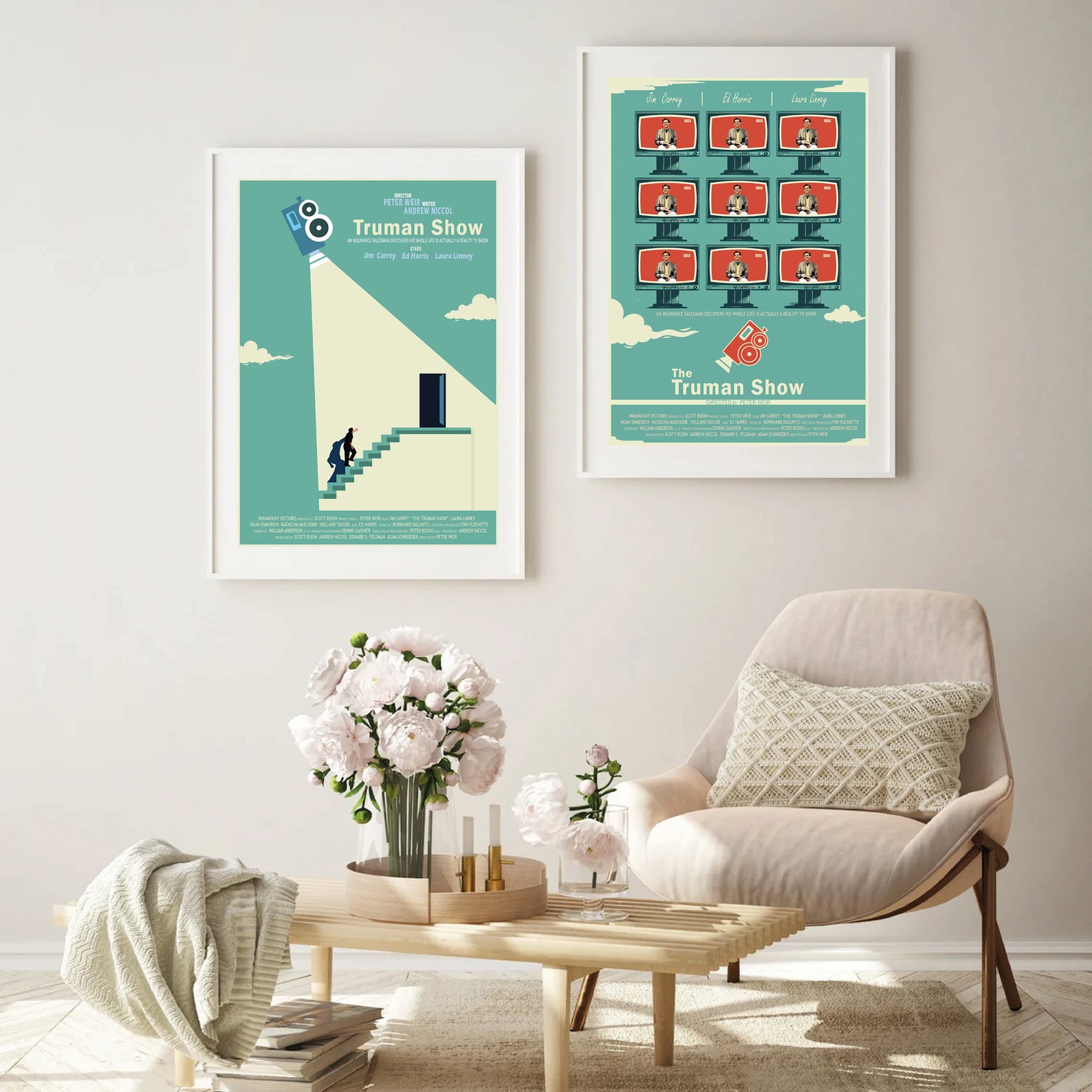Set of 2 Truman Show Poster | Truman Show Poster | Truman Show Art ...