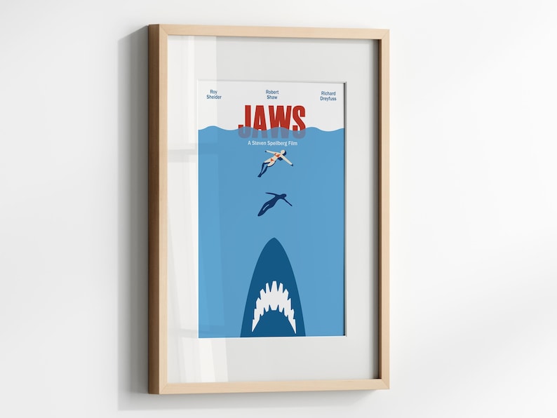 Jaws Poster - Jaws Movie Print - Jaws Movie Poster- Shark - Steven ...