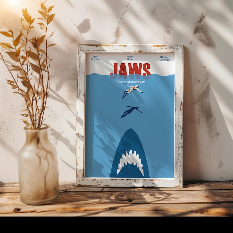 Jaws Poster - Jaws Movie Print - Jaws Movie Poster- Shark - Steven ...