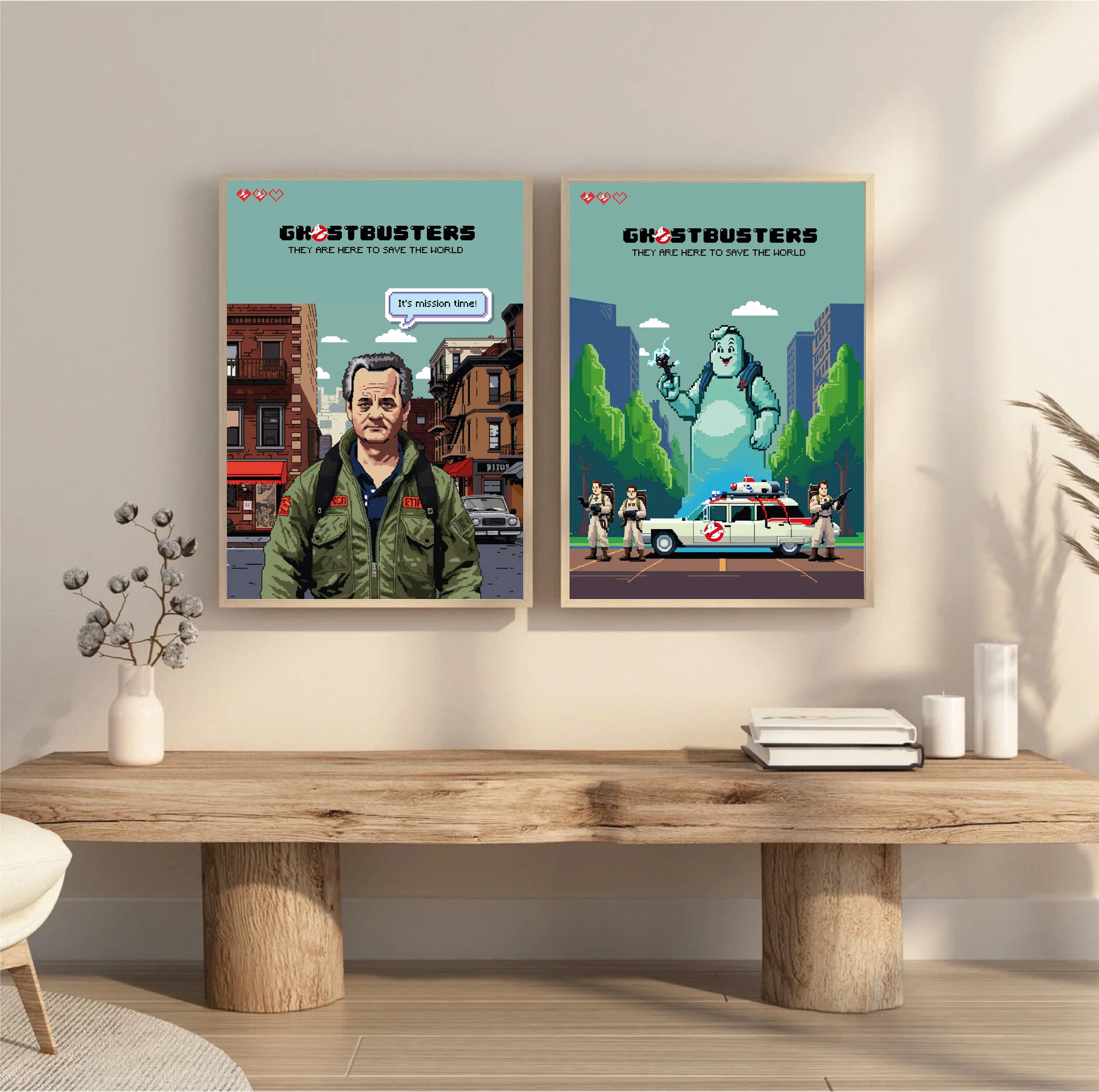 Ghostbusters Pixel Art Poster Set, Ghostbusters Poster, Ghostbusters ...