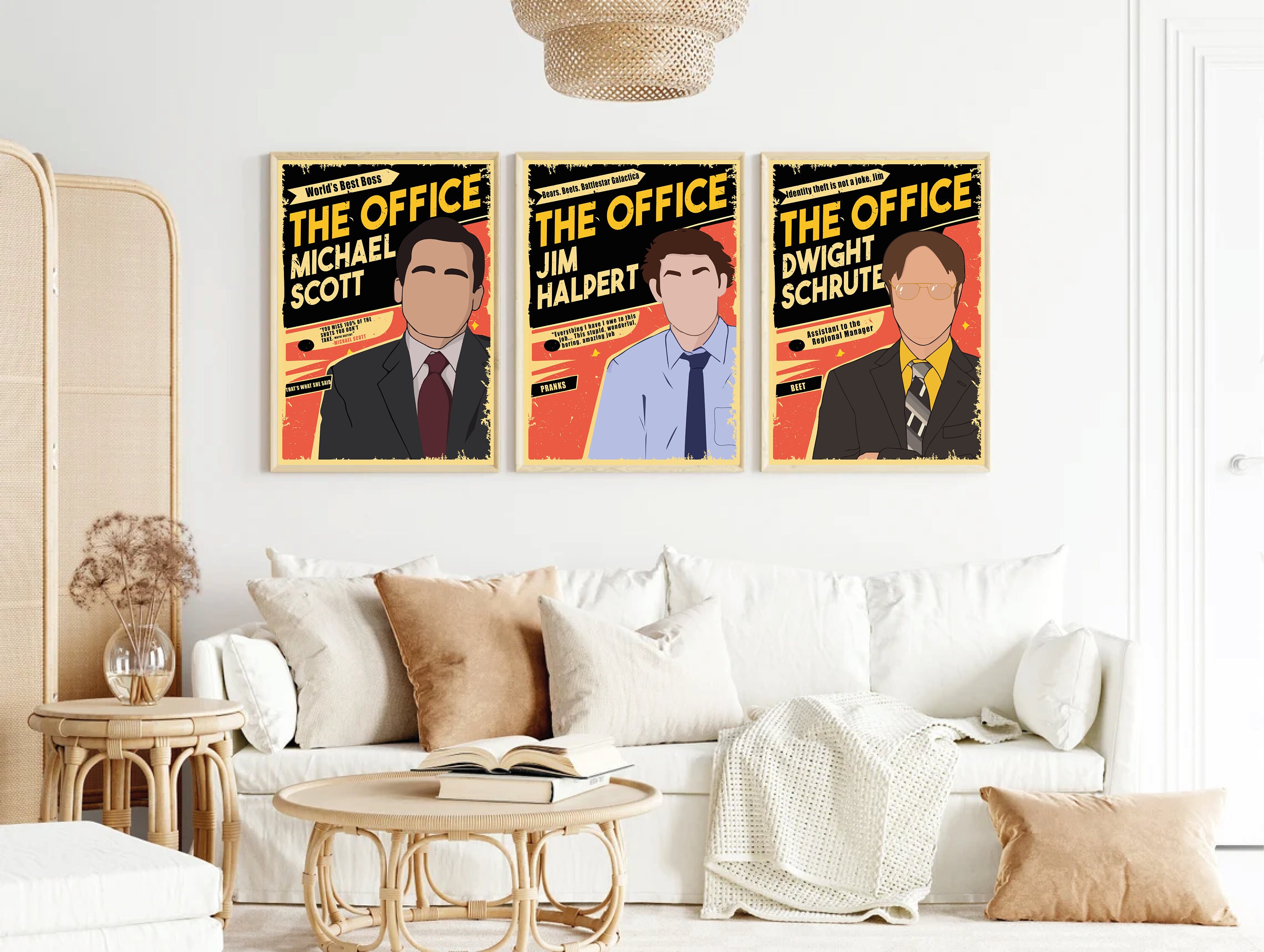 The Office Poster Set, Vintage the Office Print, Jim Halpert Michael ...