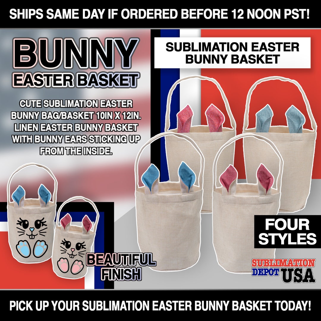 Sublimation Easter Baskets: Cute Sublimation Easter Bunny Bag/basket ...