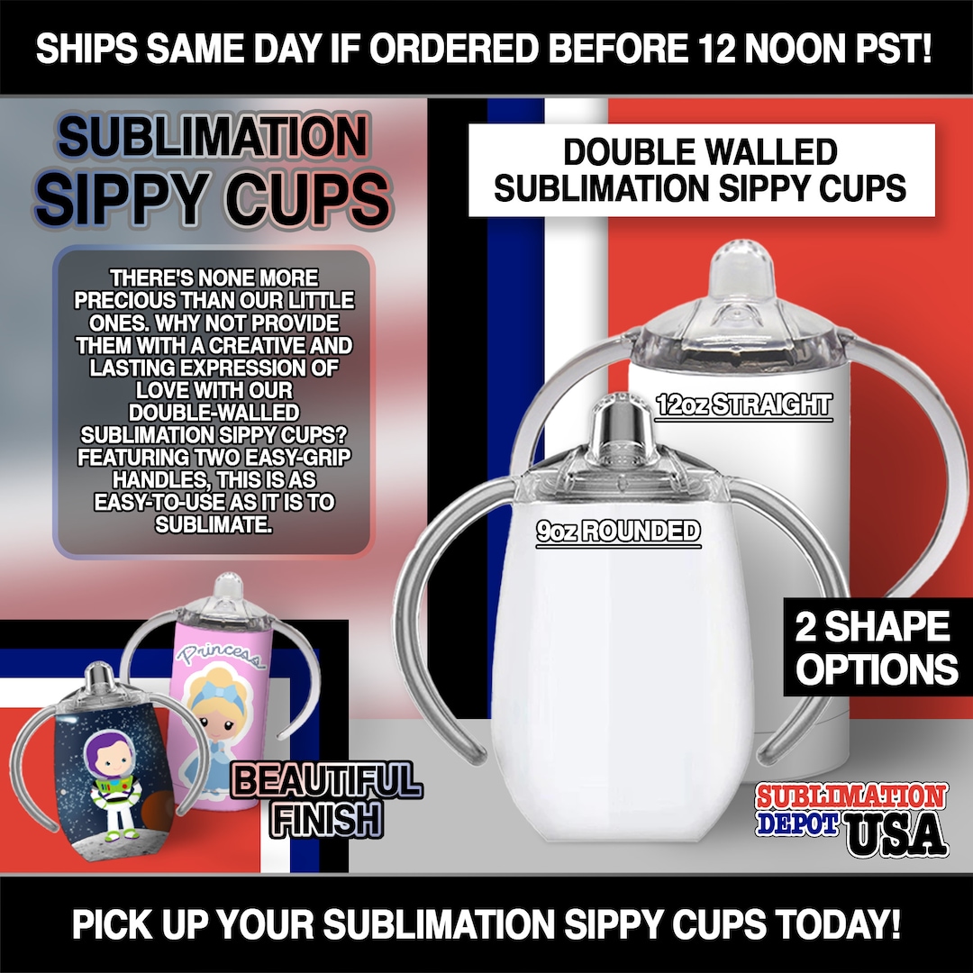 Sublimation Sippy Cup With Screw-on, Leak-proof Lid (12oz Straight and ...