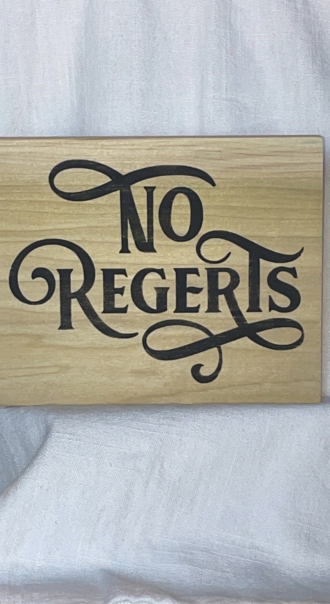 No Regerts Sign, Positivity, Hand Painted, Rustic, Wall Decor, Tattoo ...